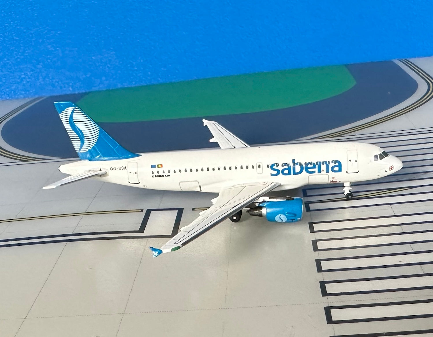 Sabena Airbus A319-112 OO-SSA Final colors 1:400 scale diecast Aerocla ...