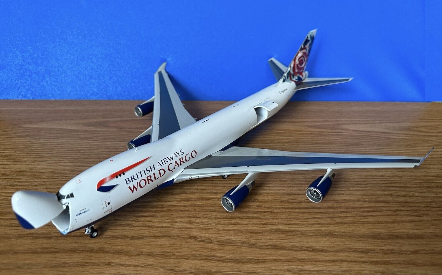 British Airways Boeing 747-400F N495MC England tail 1/200 scale diecas ...