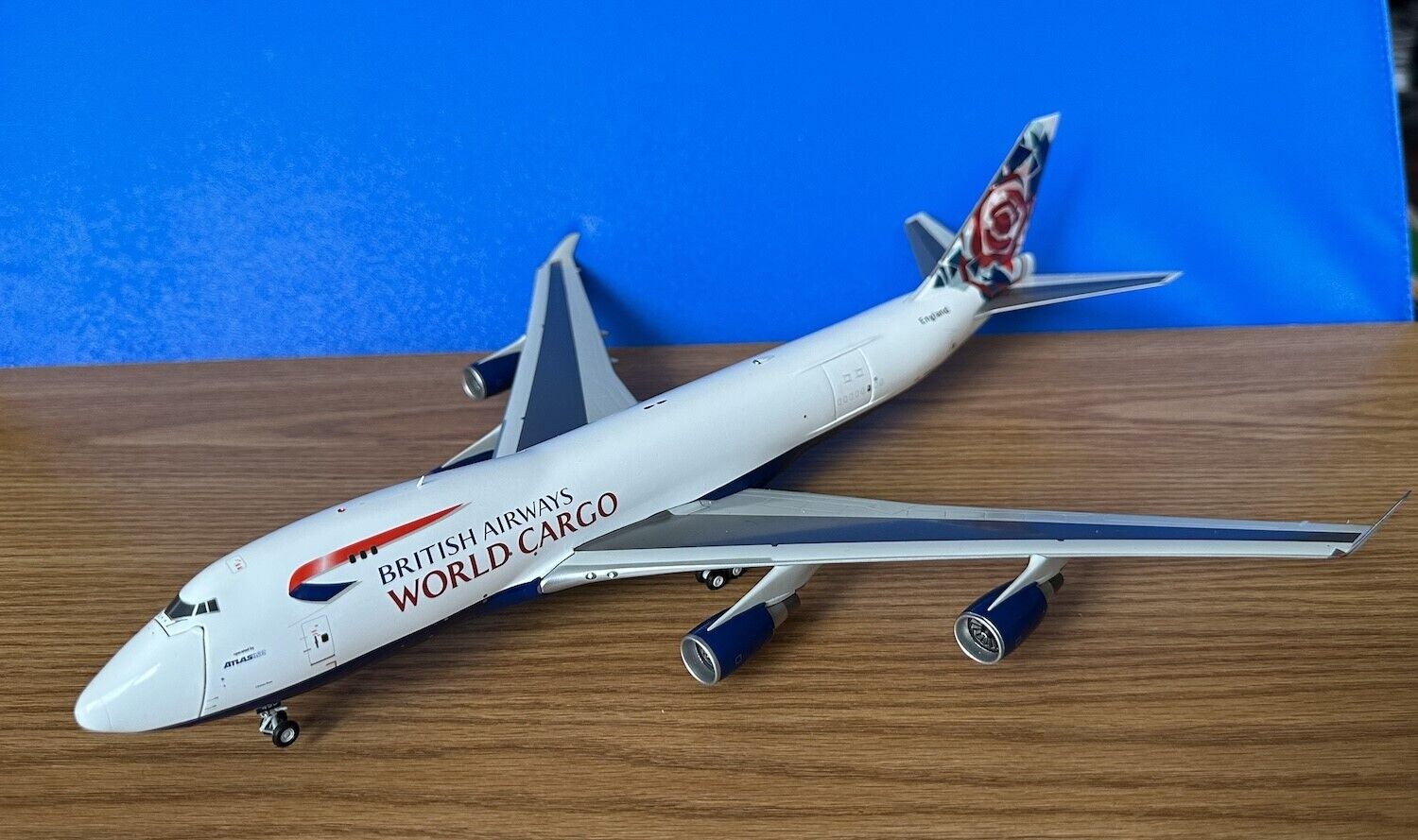 British Airways Boeing 747-400F N495MC England tail 1/200 scale diecas ...