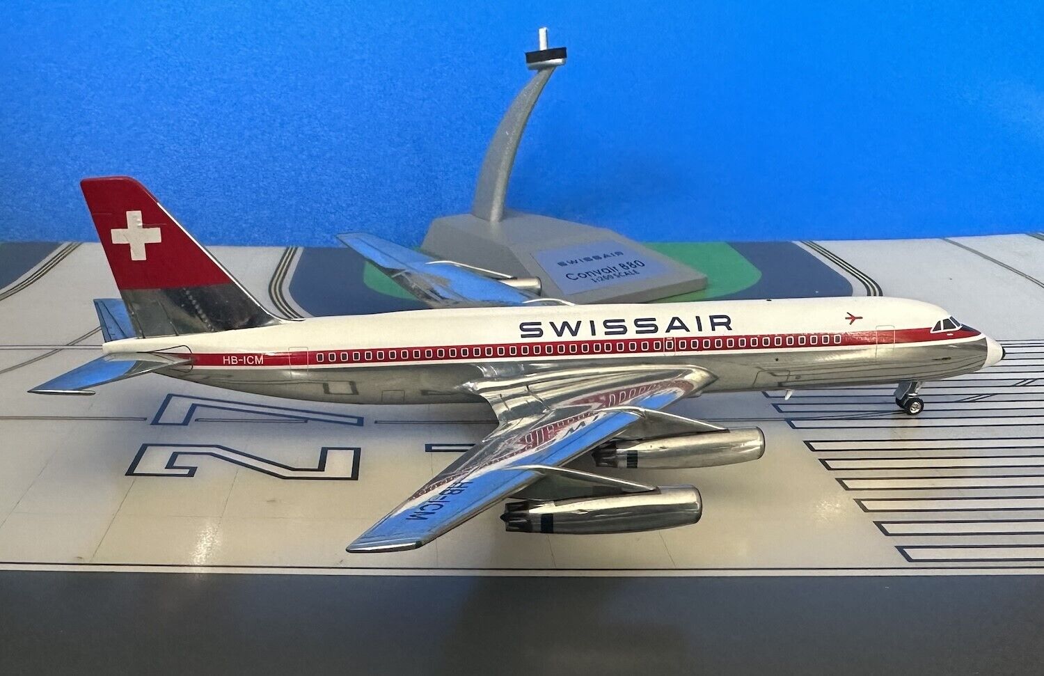 Swissair Convair 880-22M-3 HB-ICM 1960s colors 1/200 diecast Inflight/ – Buchair (USA) Inc